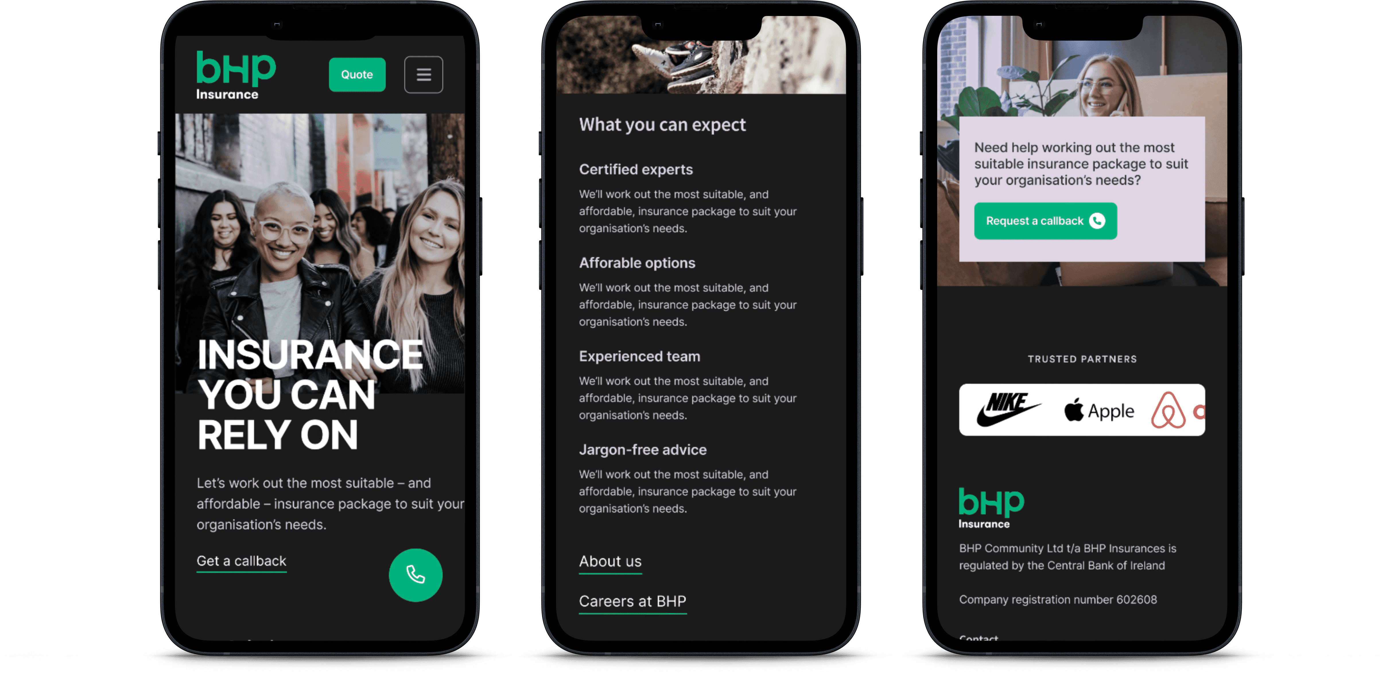 BHP Insurance Web Design Project - Hidden Depth